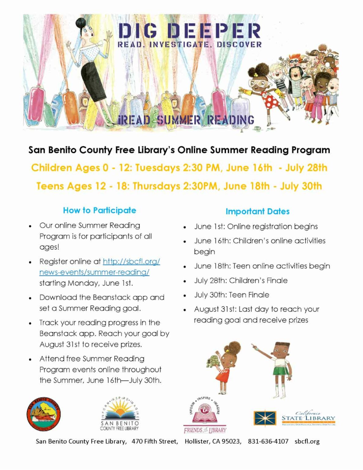 Library announces plans for summer reading program | San Benito Live